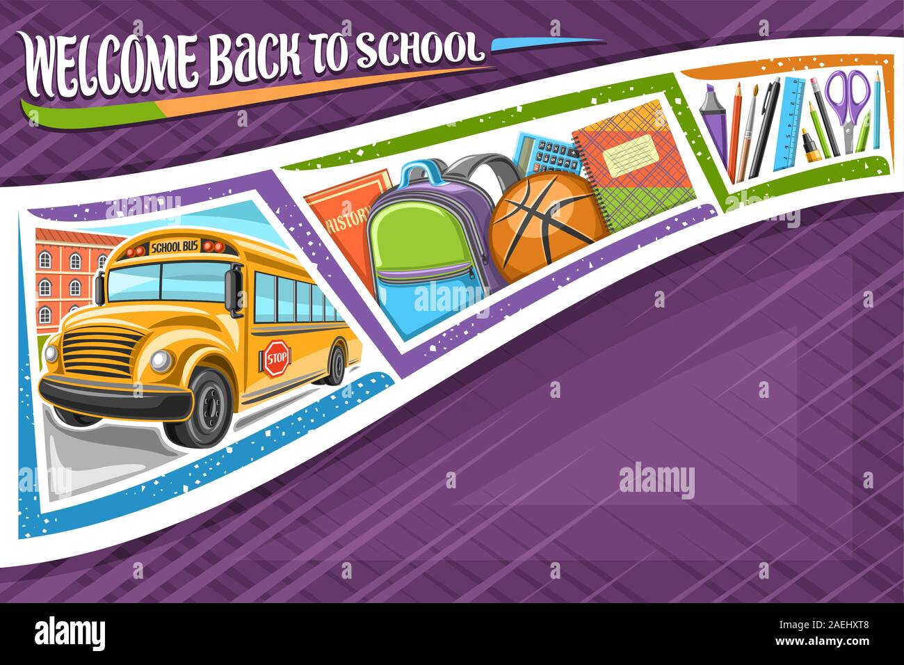 Vector layout for School with copy space, original brush lettering for ...