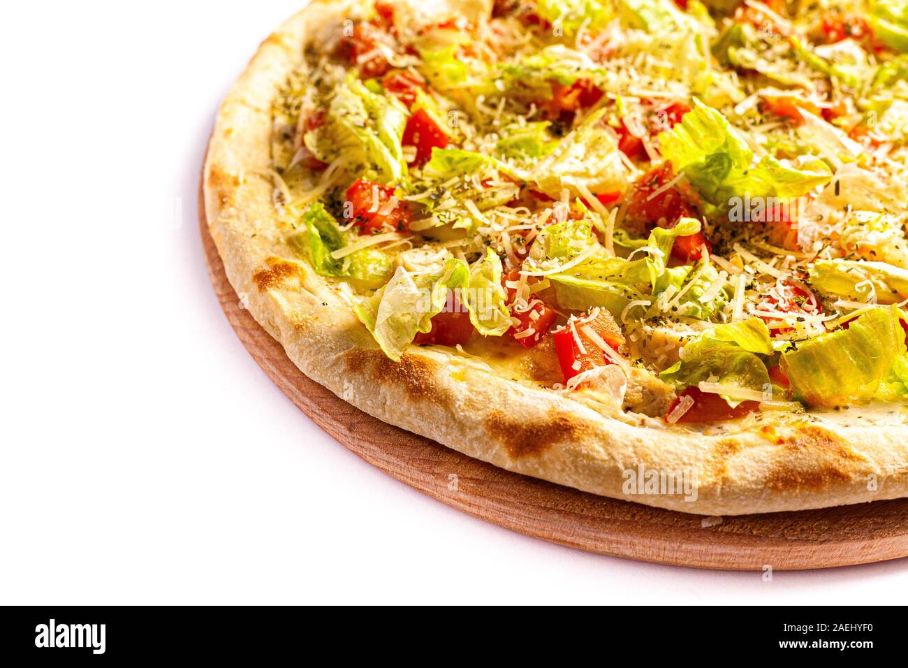 Pizza close up. Photo of pizza isolate on stand with blank space from ...
