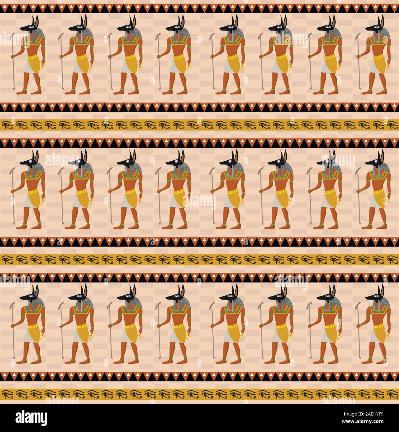 Egyptian seamless pattern. Tribal repeating texture, endless backdrop ...