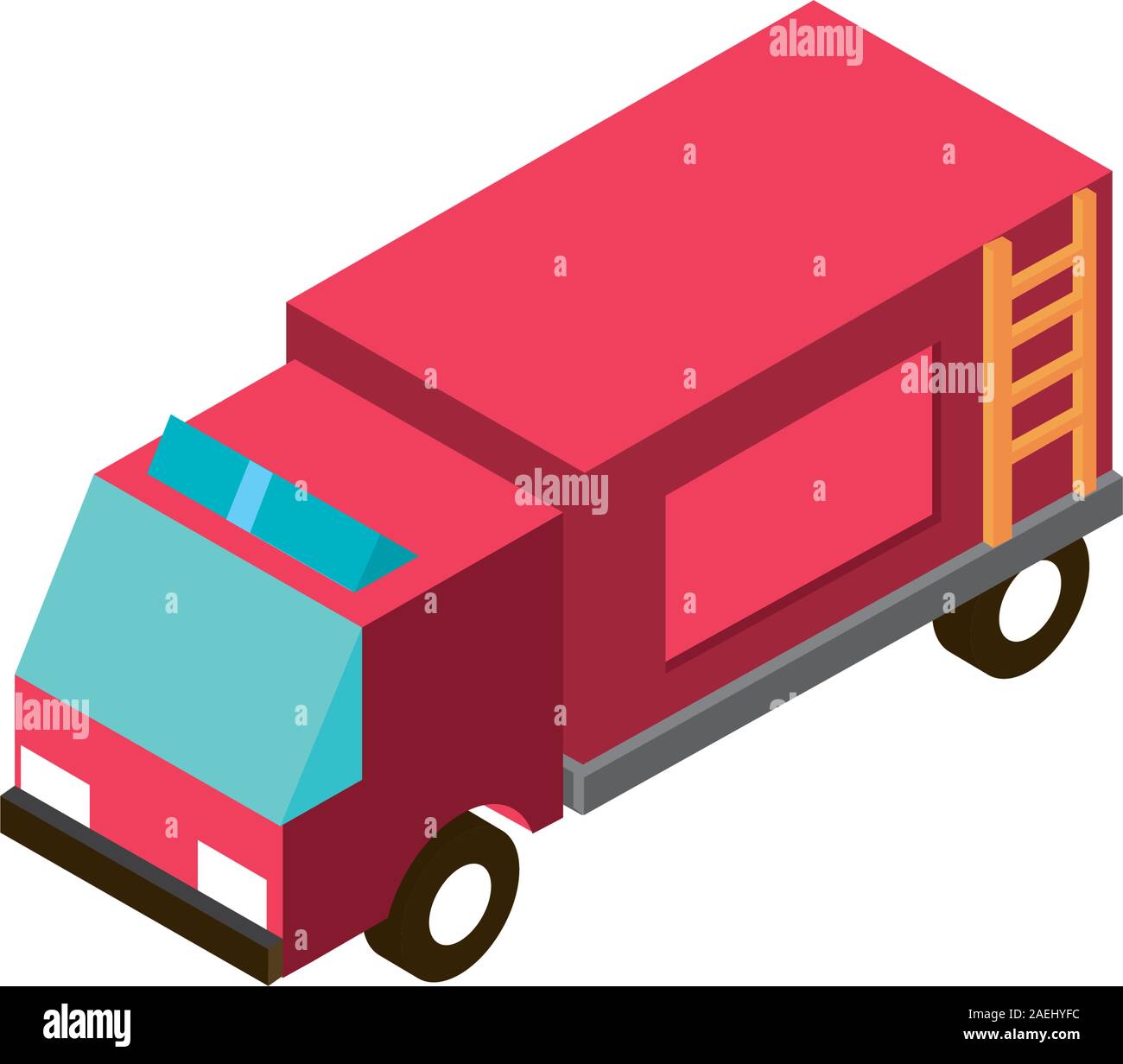 fire truck transport vehicle isometric icon vector illustration Stock ...