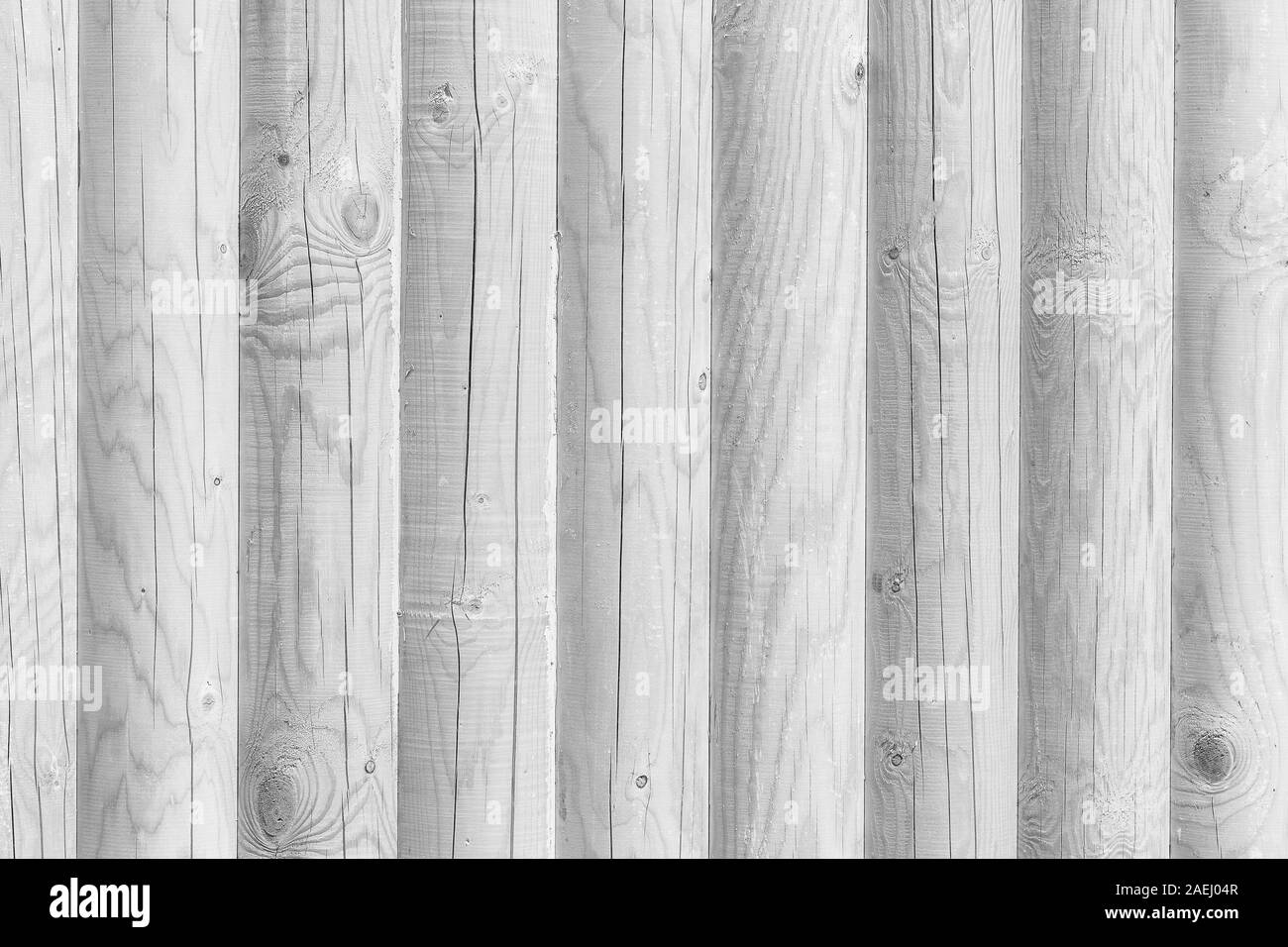 Wooden wall from white logs as a background texture. Monochrome Stock ...
