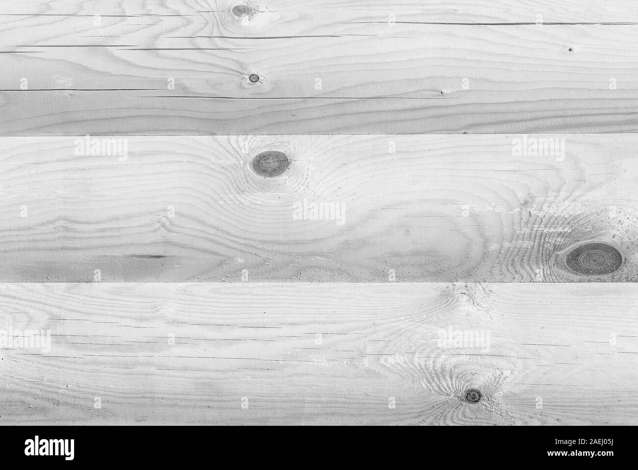 Wooden wall from white logs as a background texture. Monochrome Stock ...