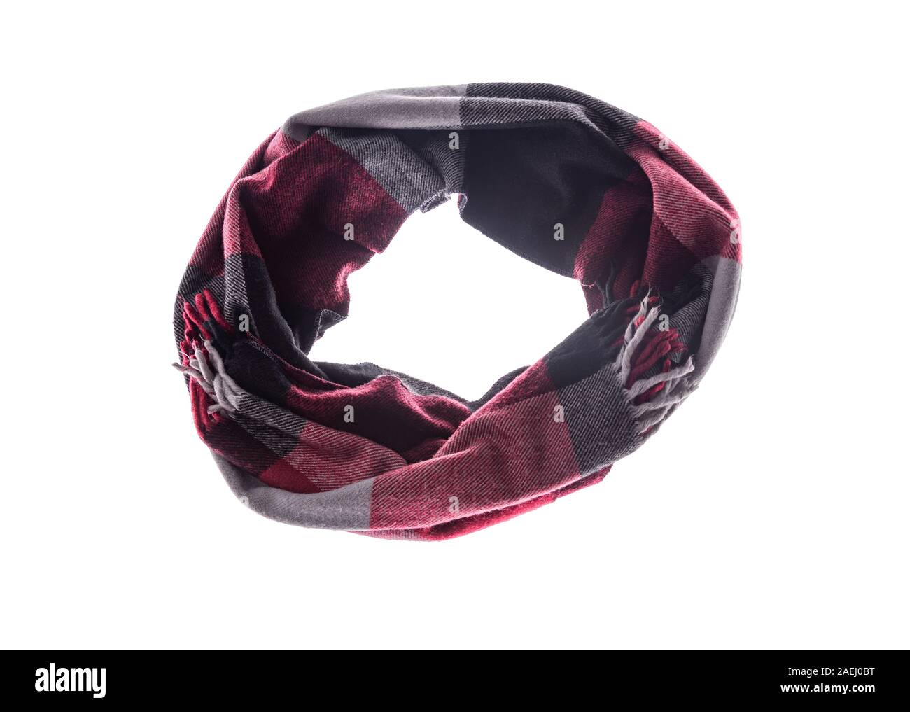 Winter classic scarf on a white background Stock Photo - Alamy