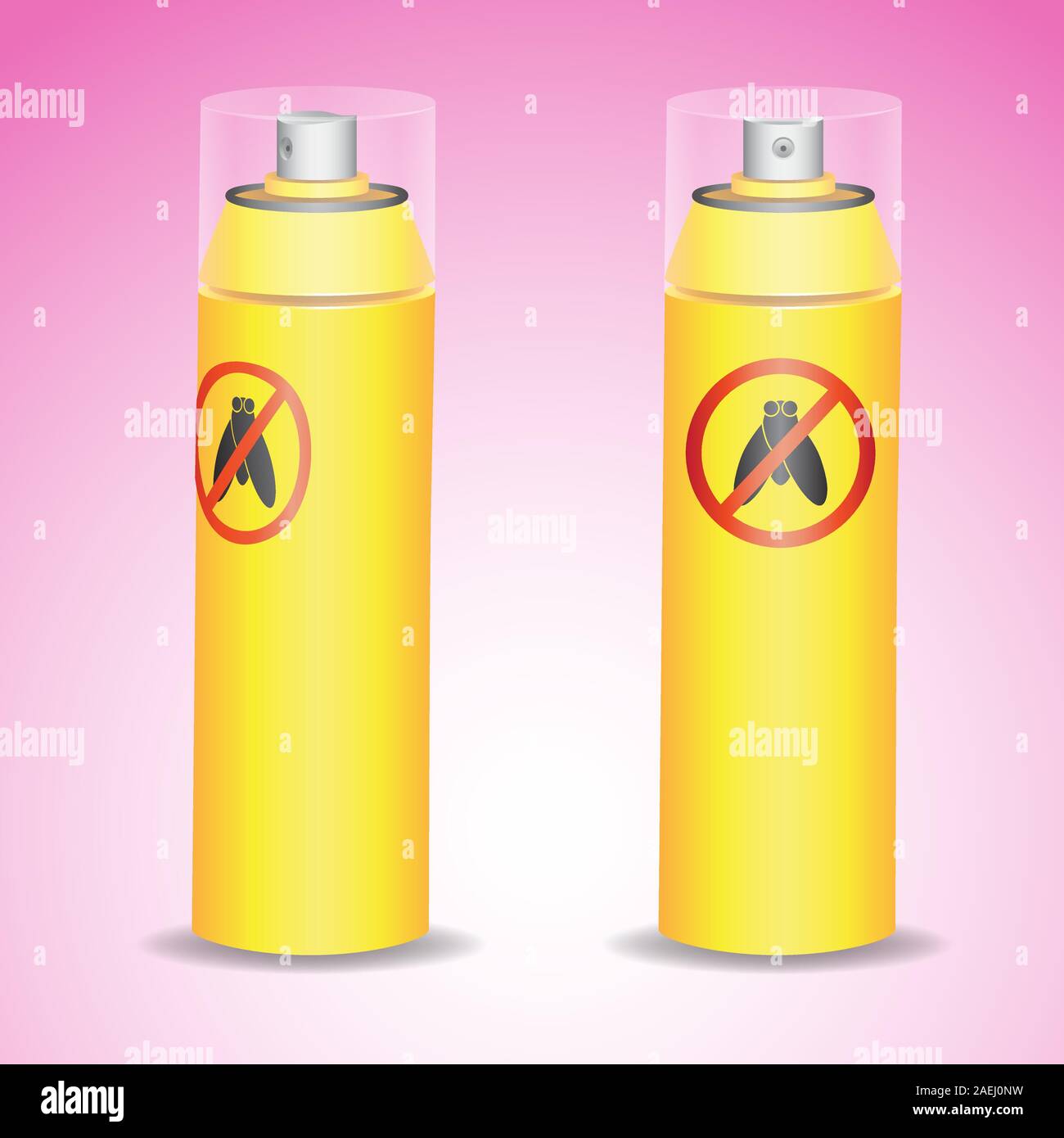 Insect repellent spray flies yellow on isolated background. Vector ...