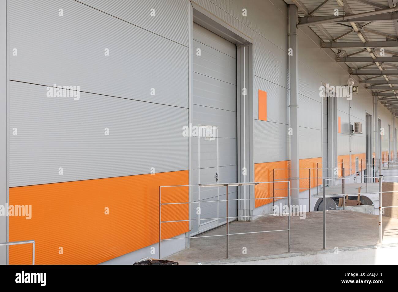 Loading Cargo Dock at Distribution Warehouse Building Stock Photo - Alamy