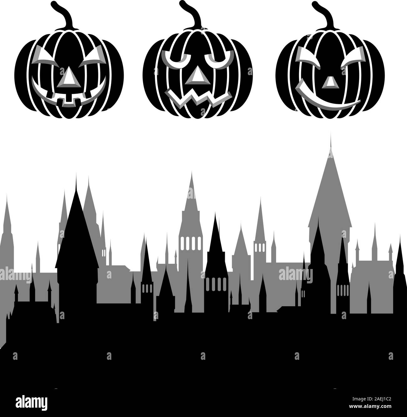 Set funny cute pumpkins Black and White Stock Photos & Images - Alamy