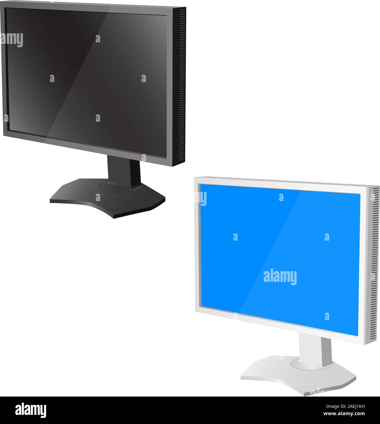 lcd tv monitor on white background. Vector illustration Stock Vector ...