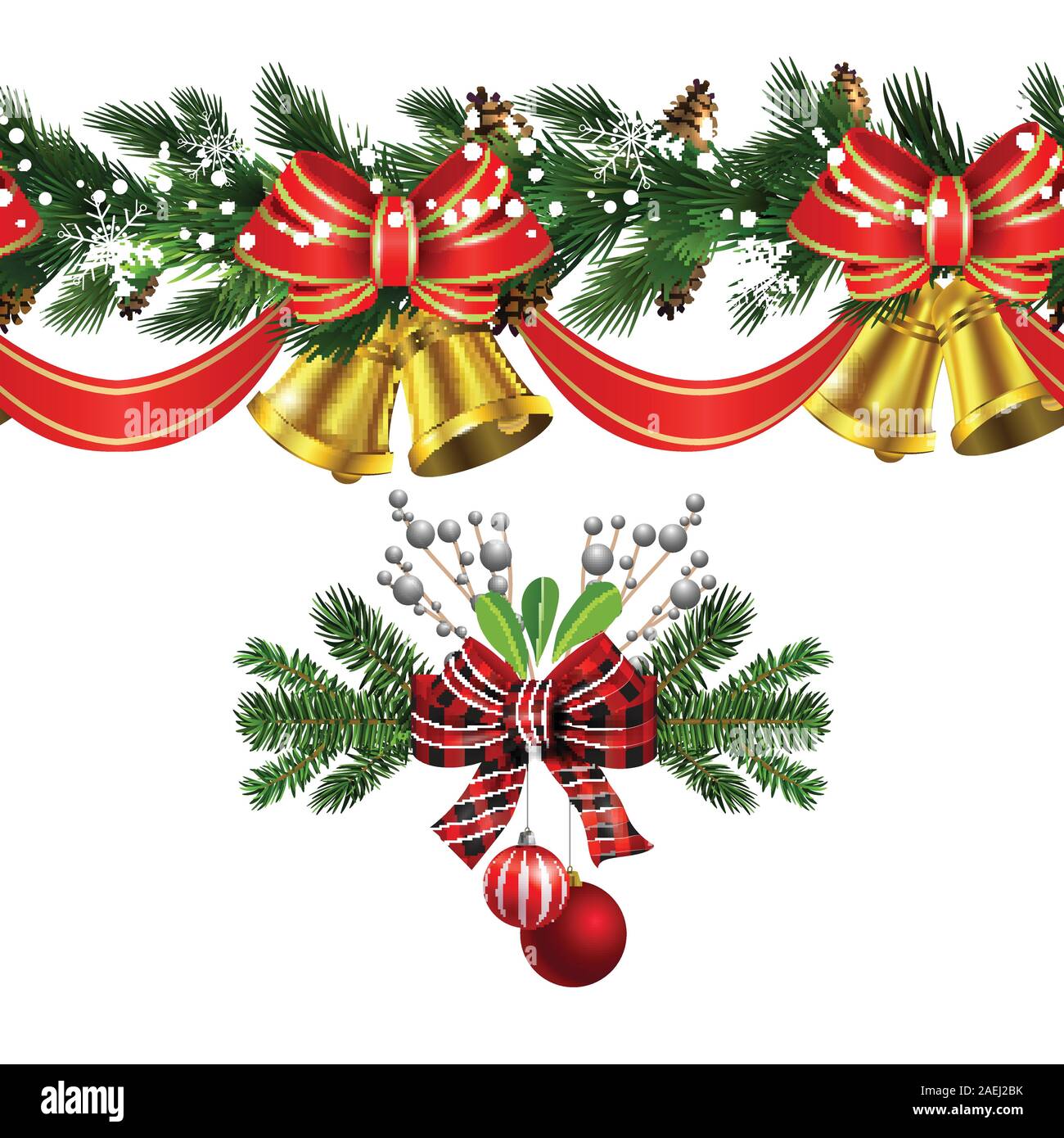 Vector Christmas Border decoration collection Stock Vector Image & Art ...
