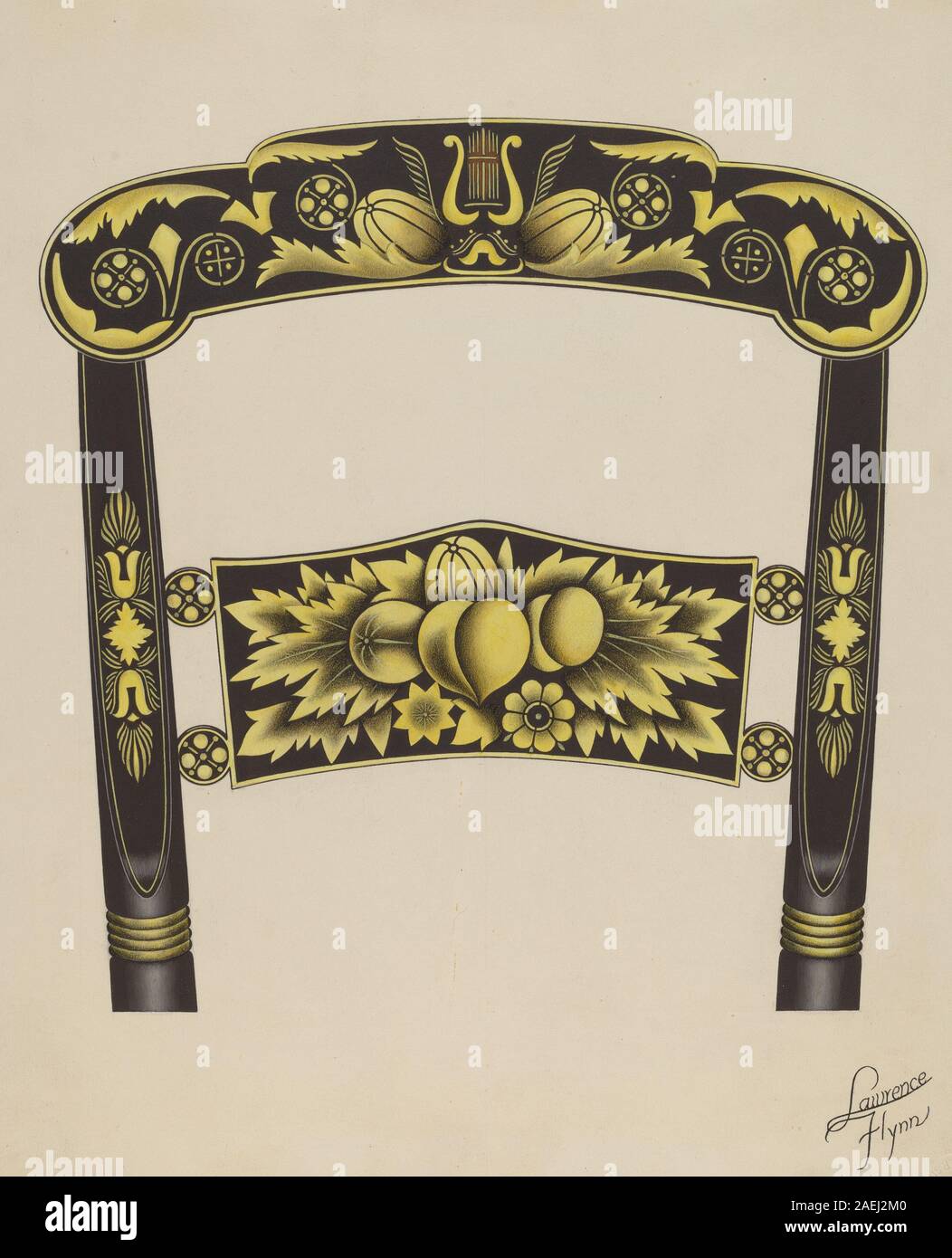 Hitchcock Chair Back by Lawrence Flynn, 1936, a wooden chair featuring ...