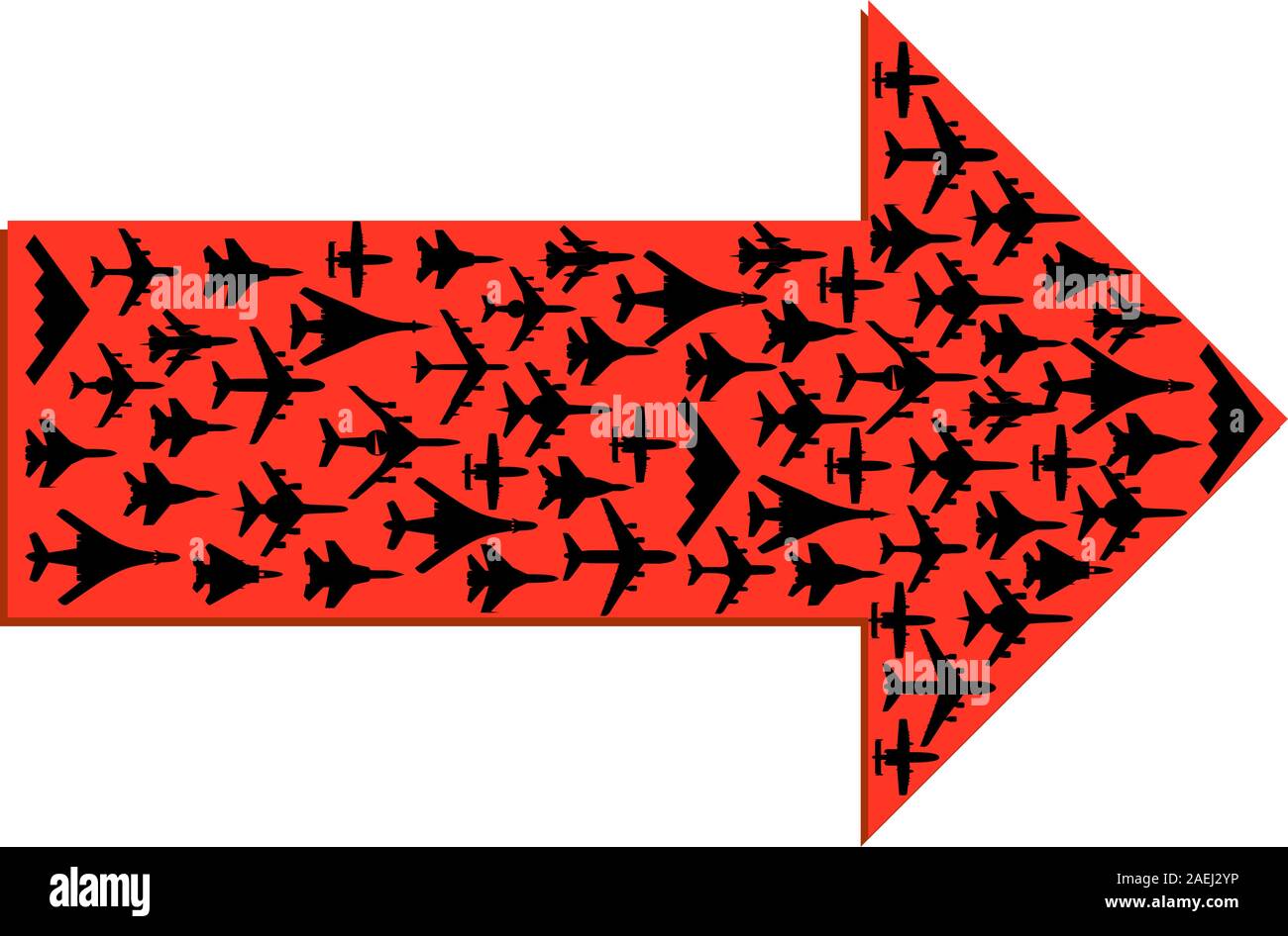 Directional arrow with the airplanes inside. Vector Stock Vector Image ...