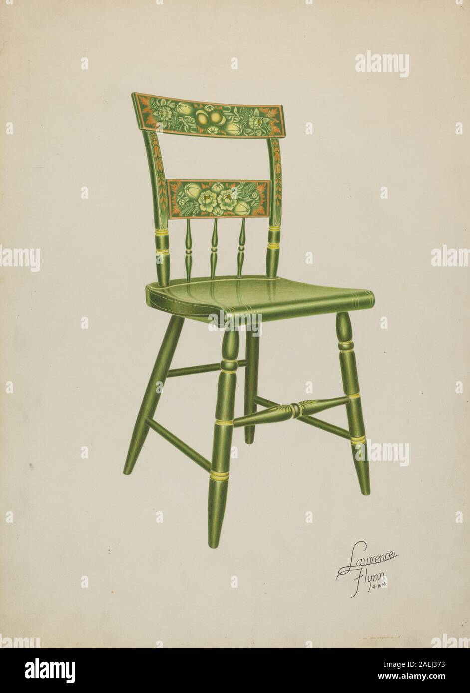 Lawrence Flynn, Stencilled Chair - One of Set of Six, 1938 Stencilled ...