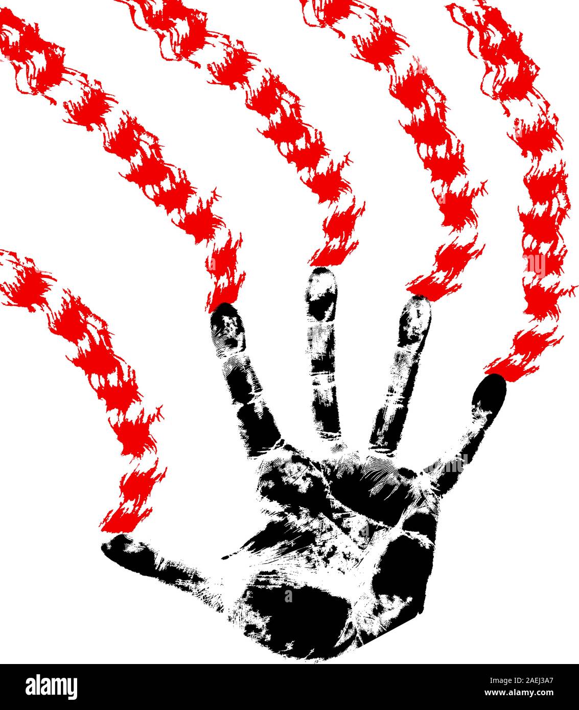 bloody hand prints, on a white background, vector Stock Vector Image ...