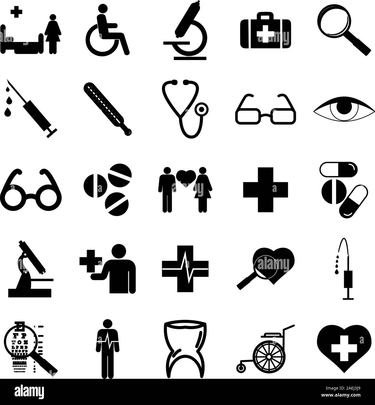 Collection flat icons. Medicine symbols. Vector illustration Stock ...