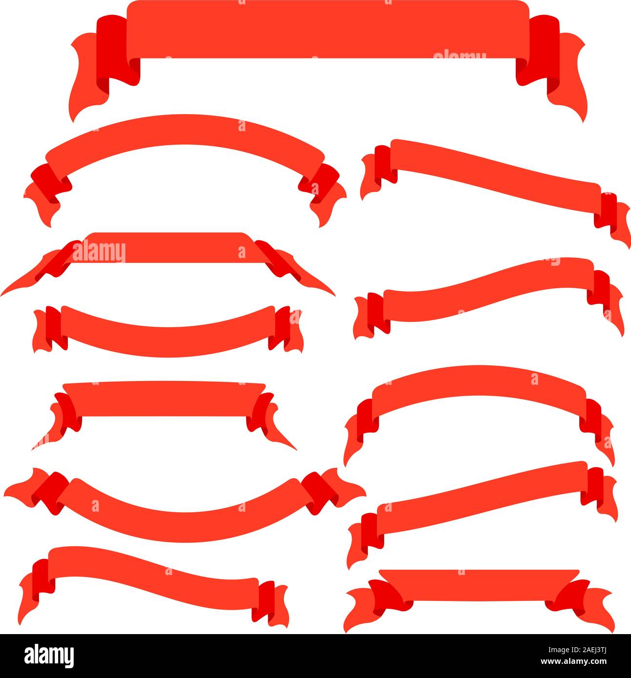 Set red ribbons and banners, vector illustration Stock Vector Image ...