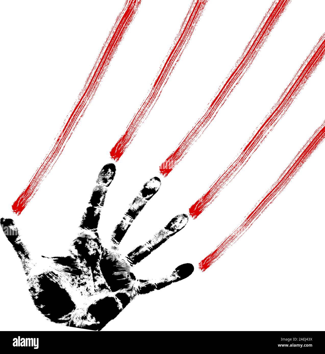 bloody hand prints, on a white background, vector Stock Vector Image ...
