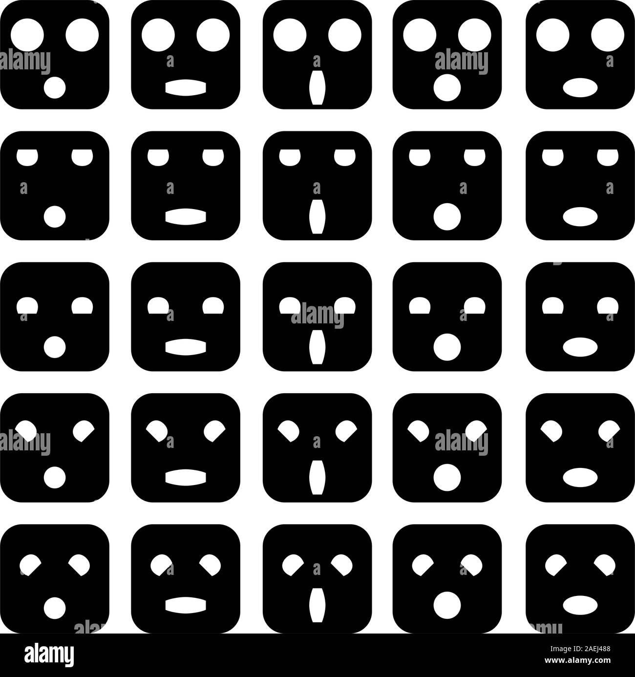 Icons of smiley emotion faces. Vector illustration Stock Vector Image ...