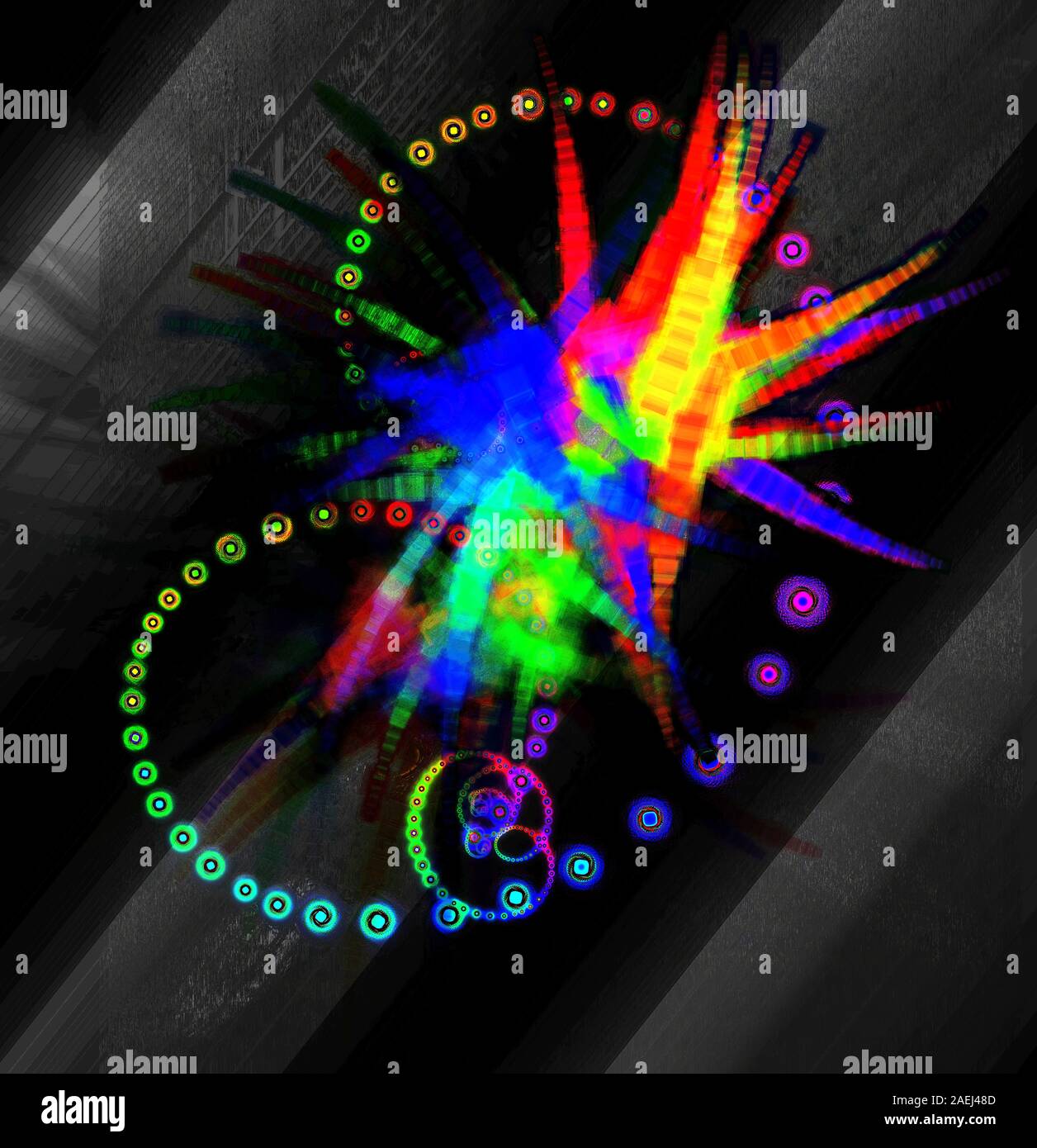 Colorful background with recursive abstract semitransparent elements ...