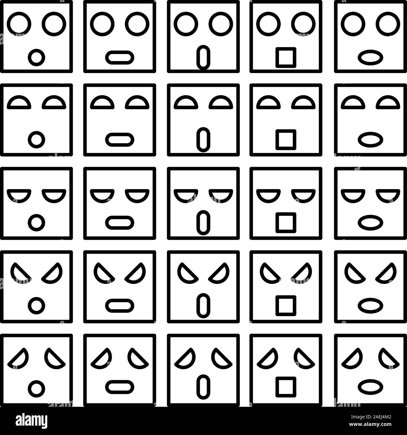 Icons of smiley emotion faces. Vector illustration Stock Vector Image ...