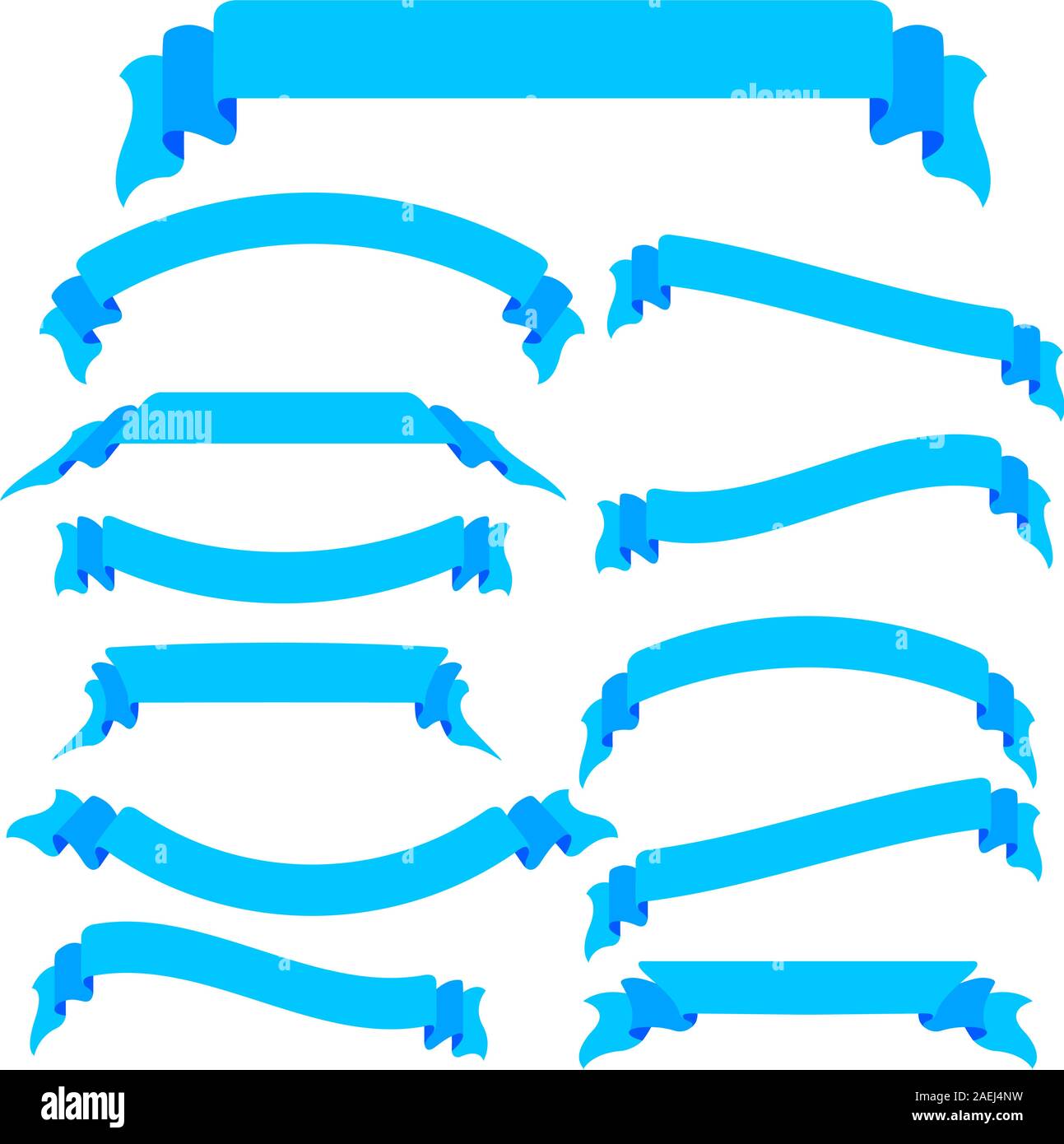 Set blue ribbons and banners, vector illustration Stock Vector Image & Art - Alamy