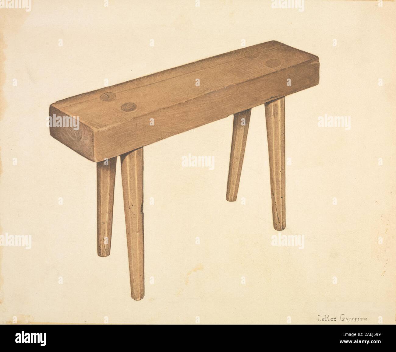 LeRoy Griffith, Dough Trough Bench, c 1940 Dough Trough Bench; c. 1940 ...