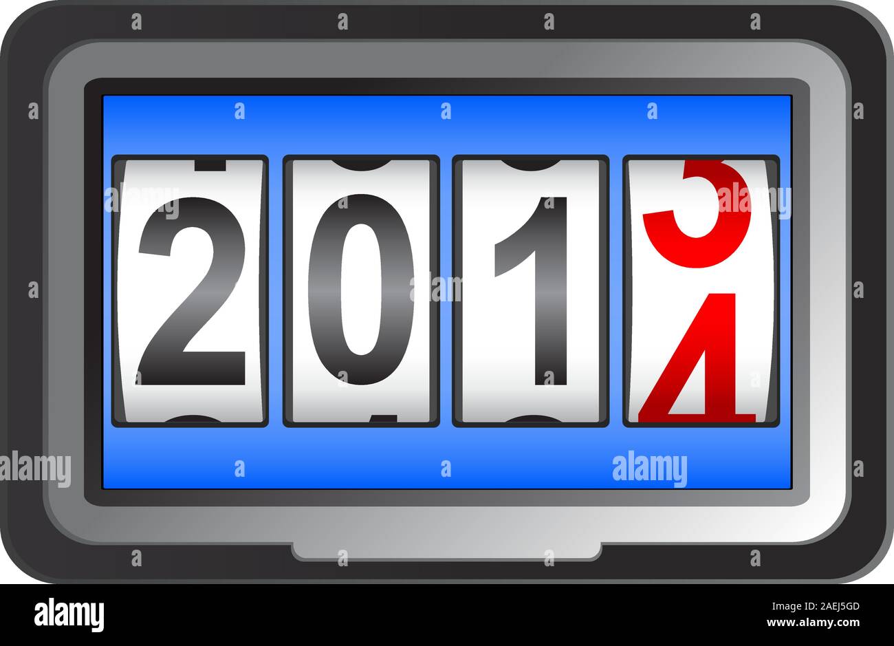 New year counter change Cut Out Stock Images & Pictures - Alamy