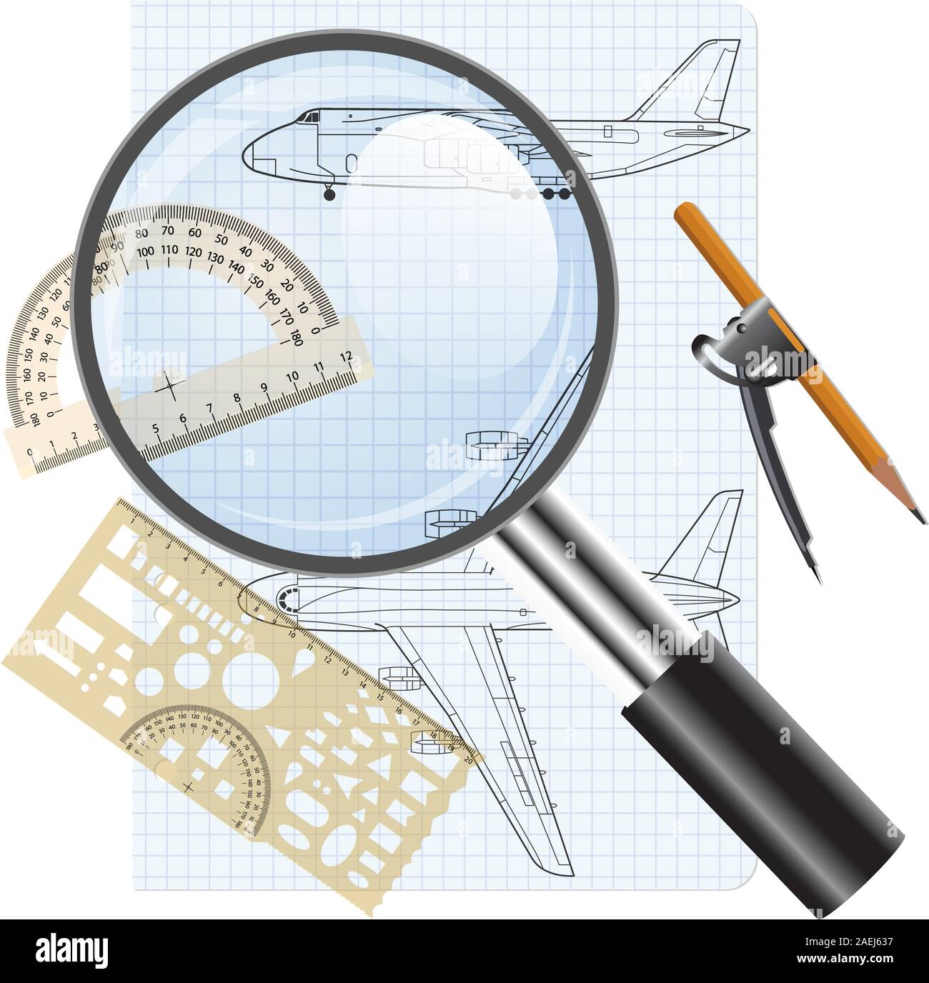 Inspecting and aircraft Stock Vector Images - Alamy