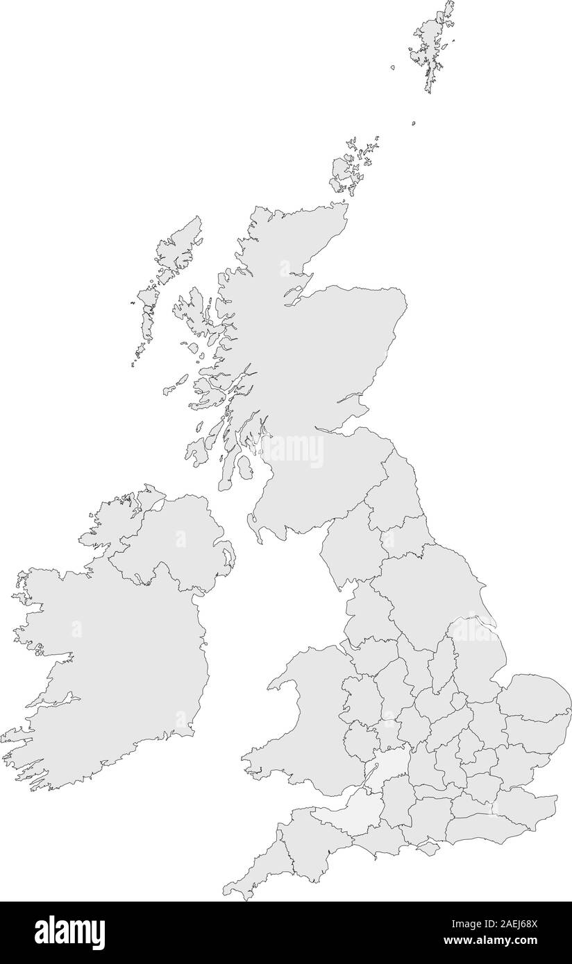Modern United kingdom countries with boundaries vector illustration ...