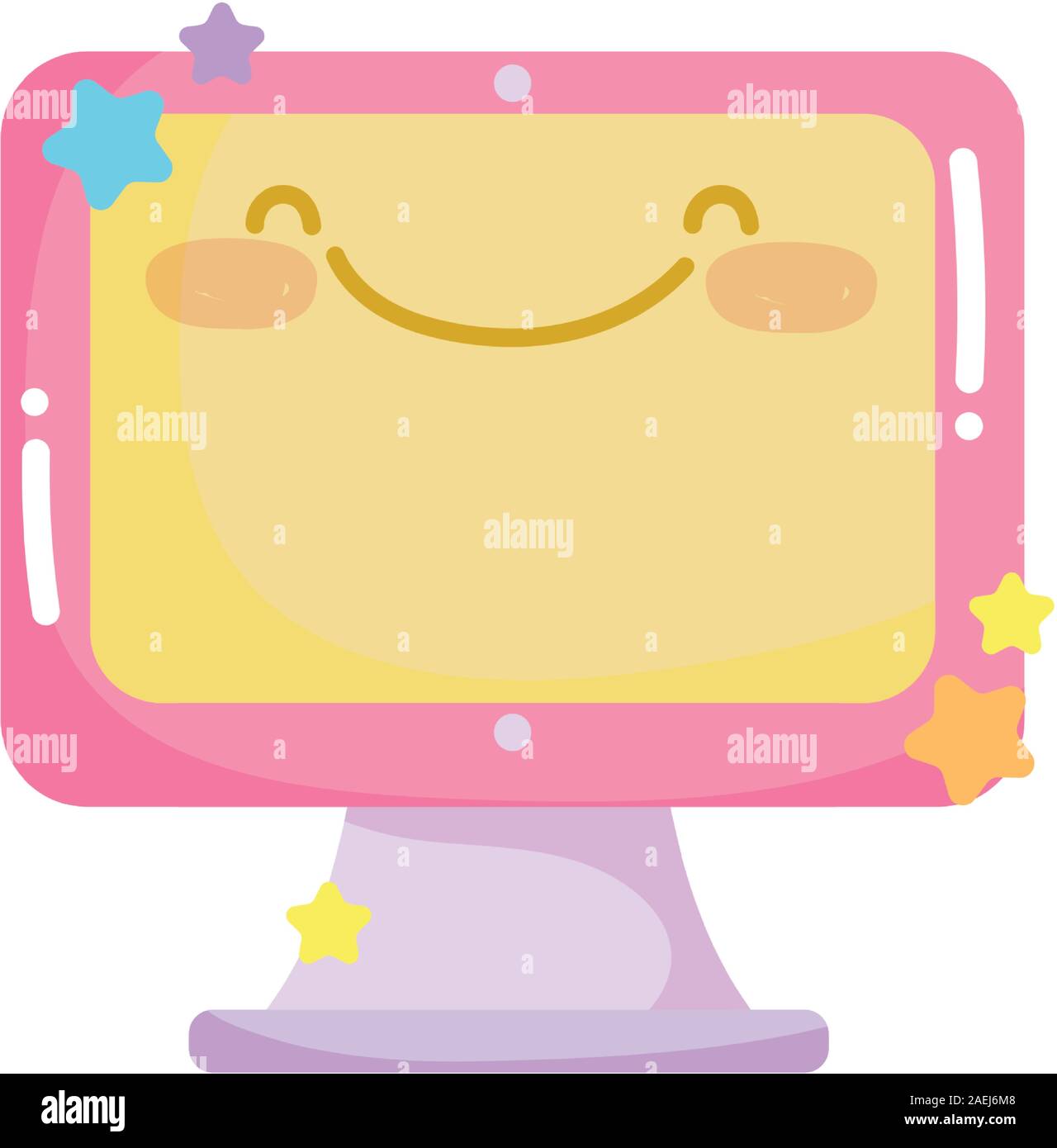 social networks cartoon computer monitor icon vector illustration Stock ...