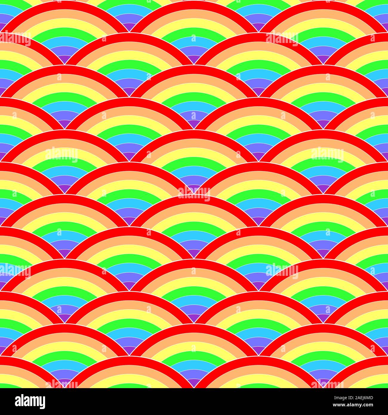 Colored waves like a rainbow. Seven colors. Seamless pattern . Color ...