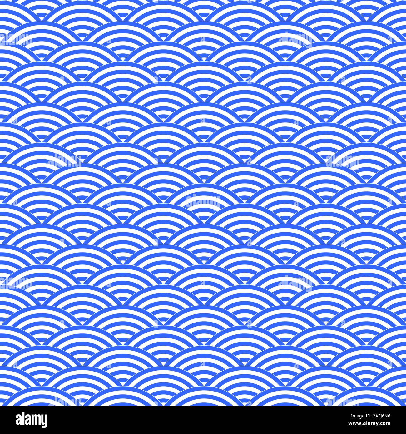 Deep blue line wave on a white background. Seamless pattern of sea ...