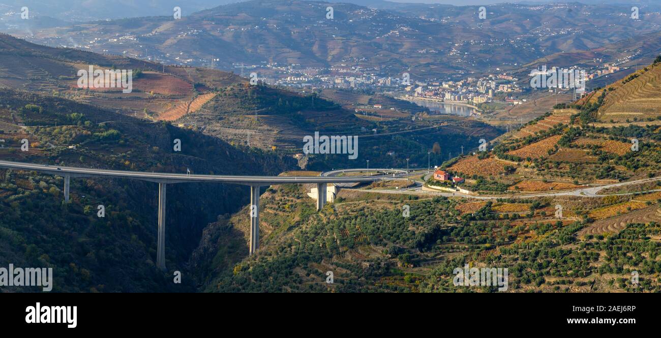 Bridge over a river, Valdigem, Viseu District, Douro Valley, Portugal ...