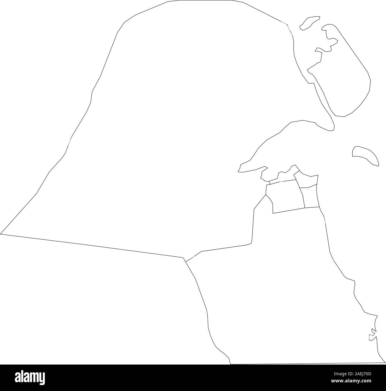 Kuwait political map outline vector background design Stock Vector ...