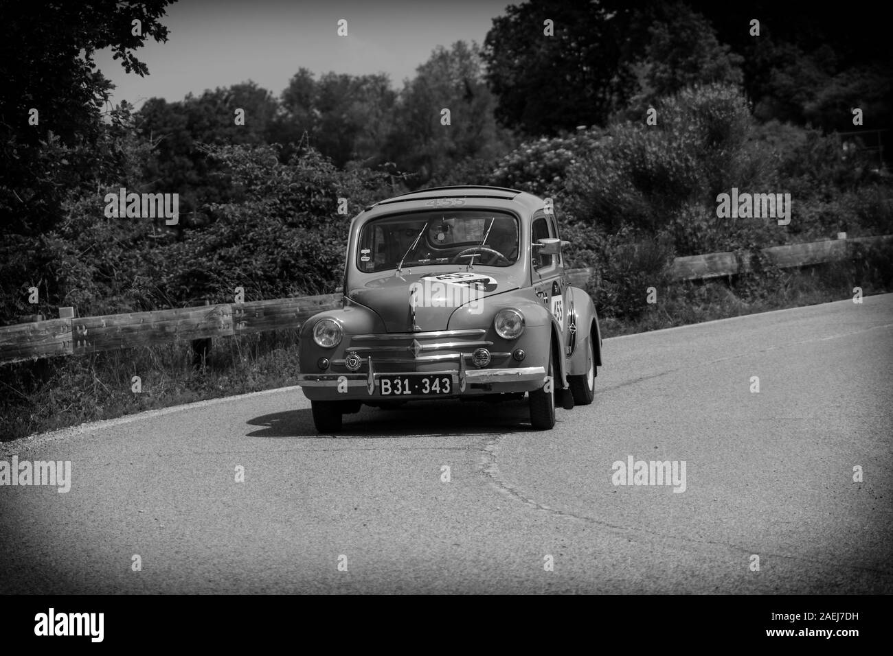 RENAULT 4 CV 1957 old racing car in rally Mille Miglia 2018 the famous ...