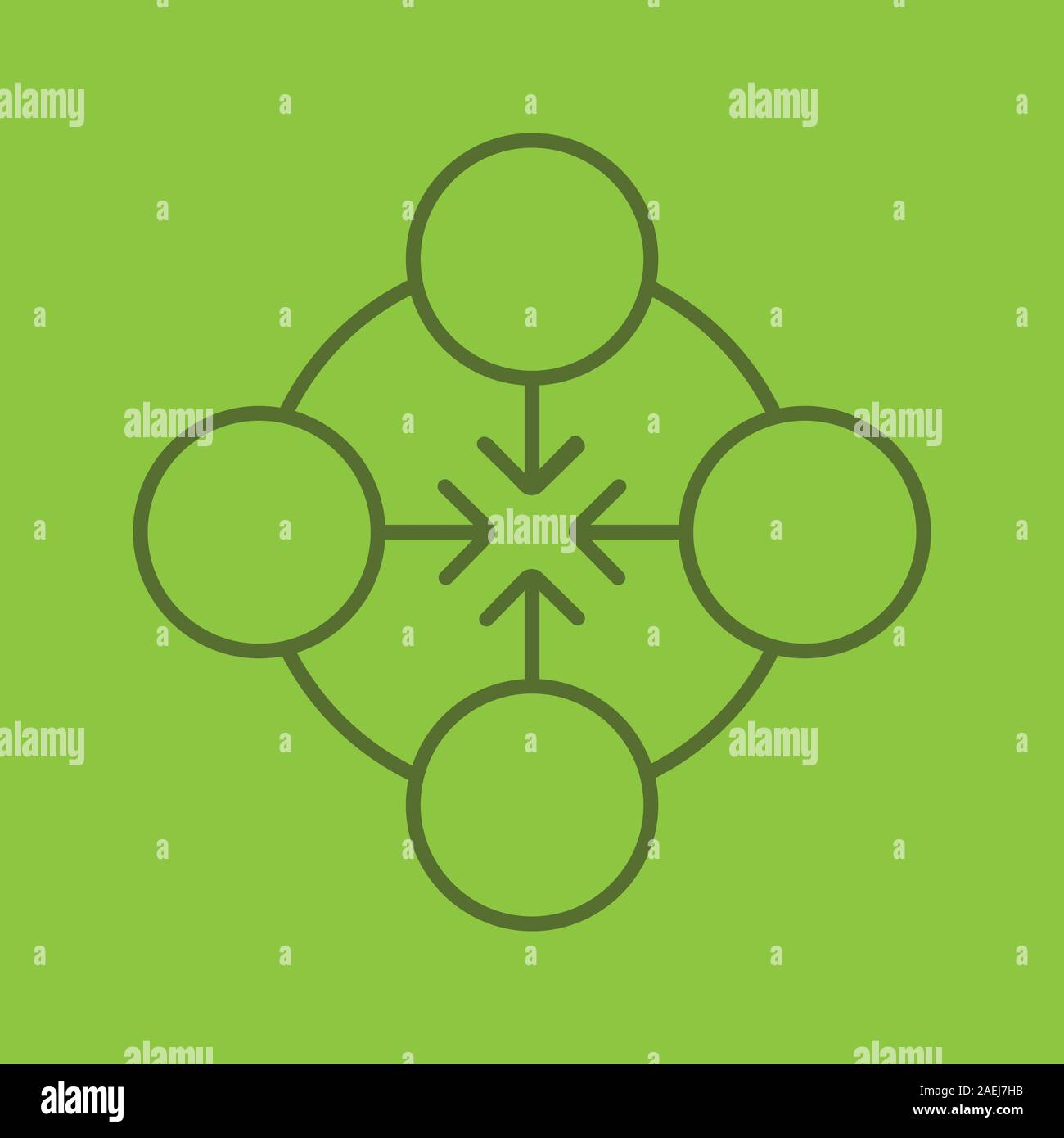 Concentration color linear icon. Abstract metaphor. Teamwork symbol ...