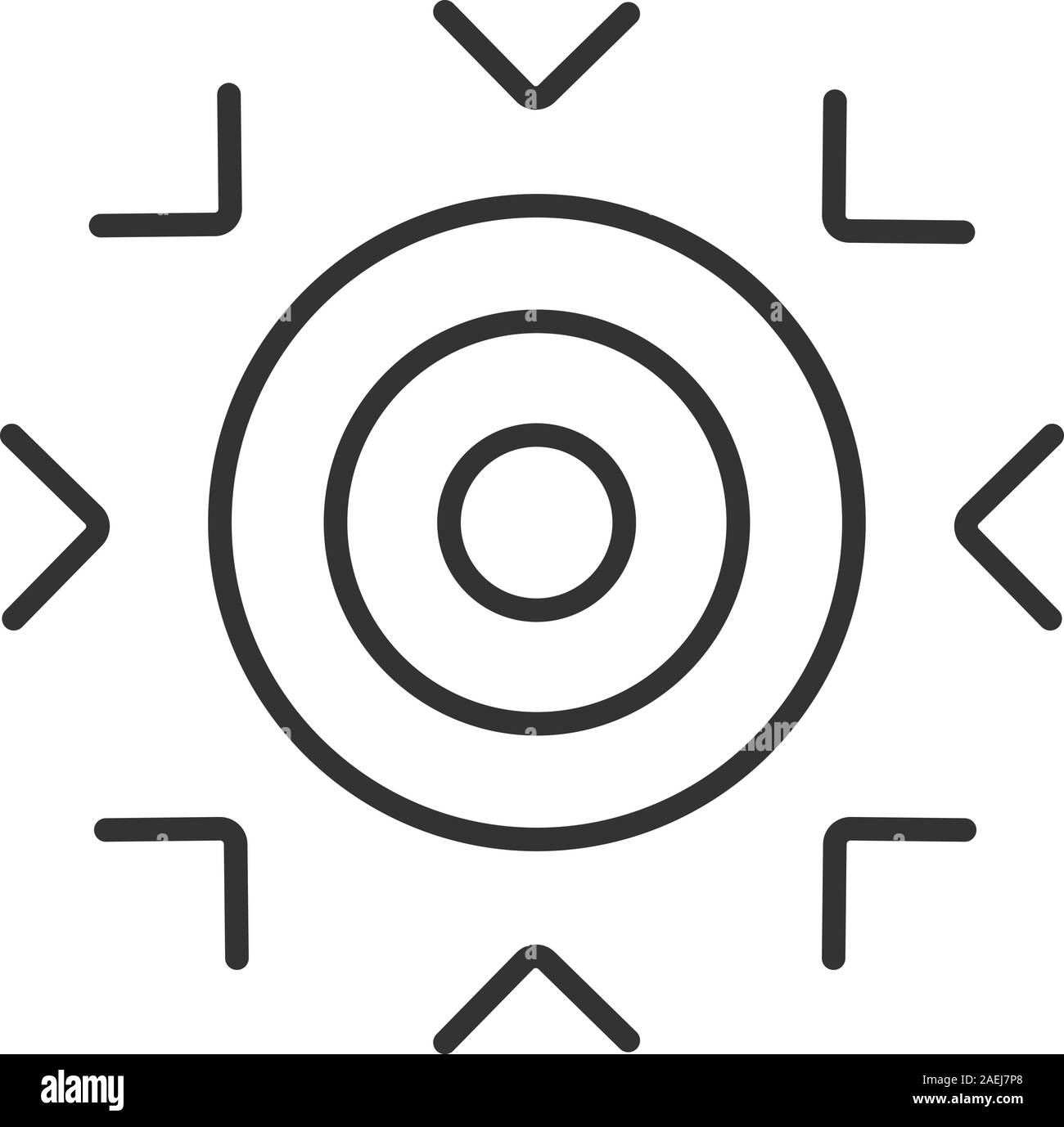 Goal symbol linear icon. Thin line illustration. Purpose abstract ...