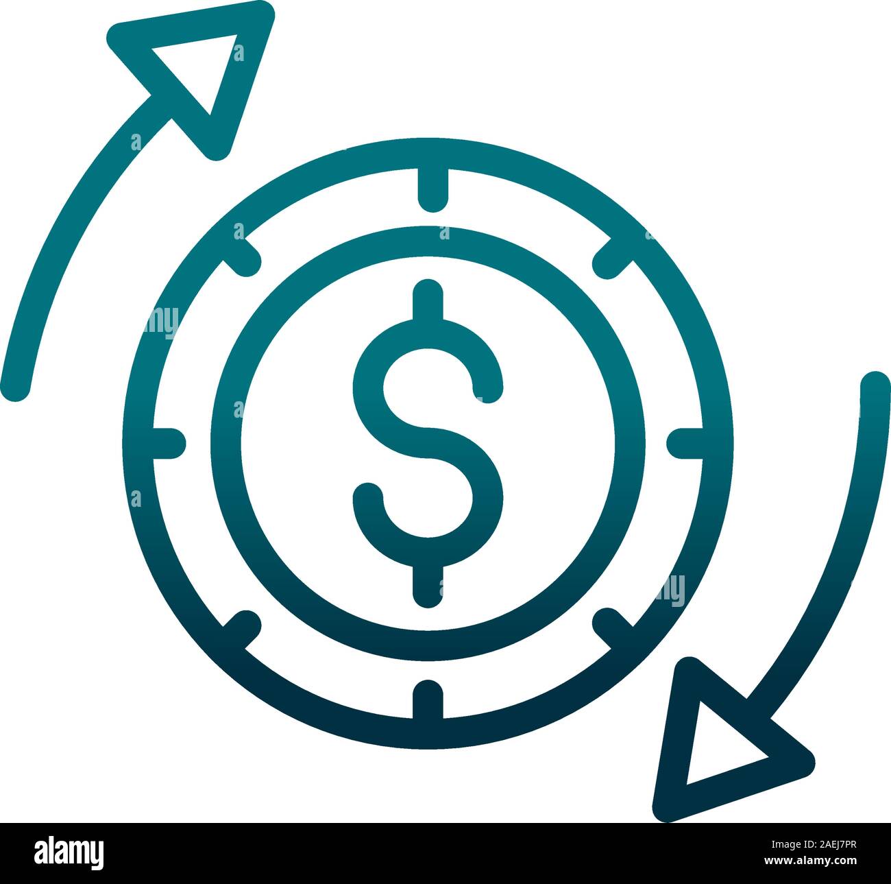 economy business mponey coin exchange vector illustration gradient line ...
