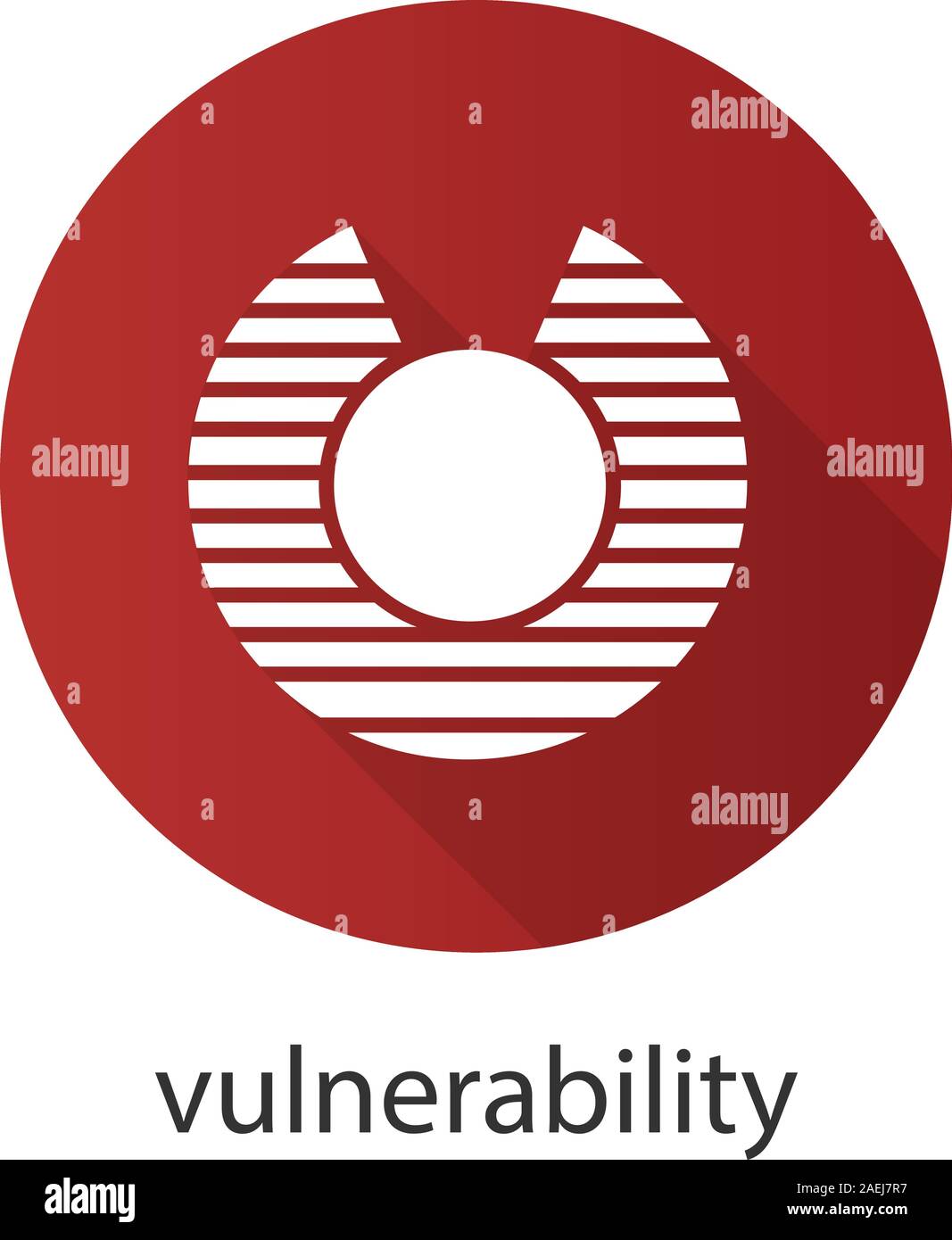 Vulnerability flat design long shadow glyph icon. Abstract metaphor ...
