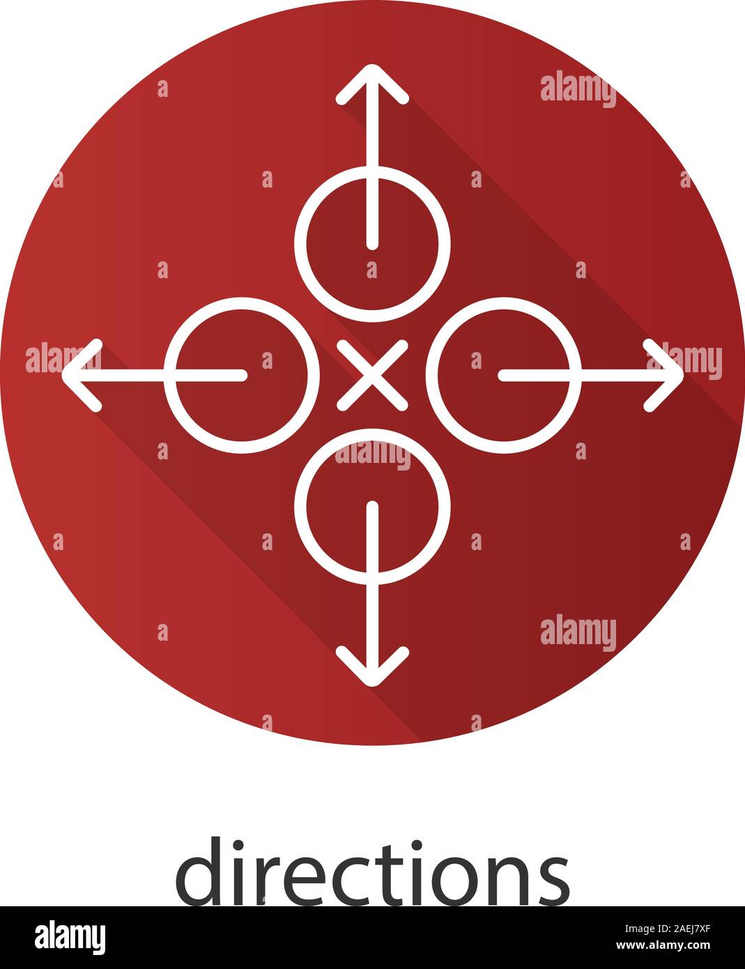 Directions flat linear long shadow icon. Abstract metaphor. Vector ...