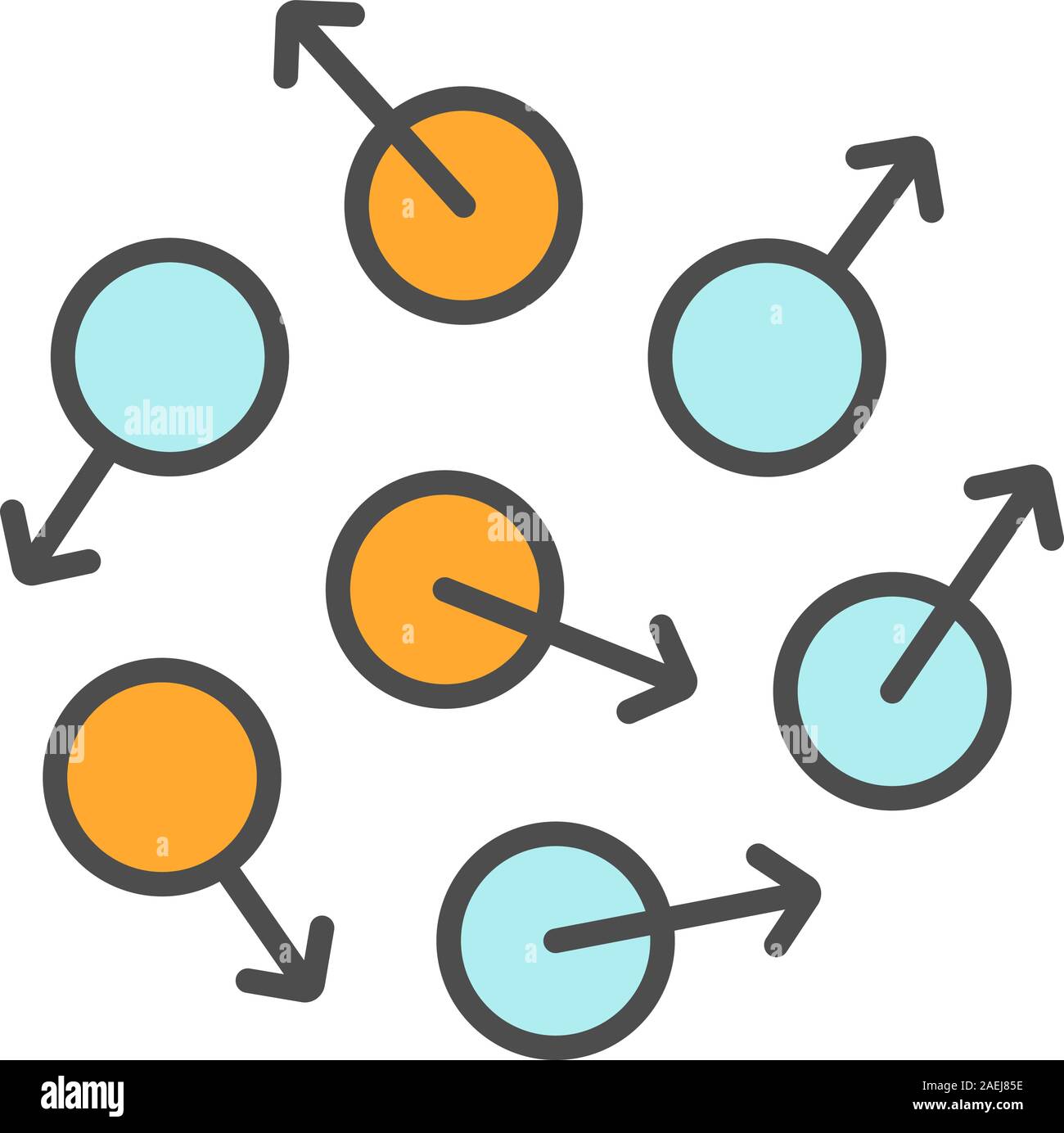 Chaos symbol color icon. Chaotic movement. Isolated vector illustration ...