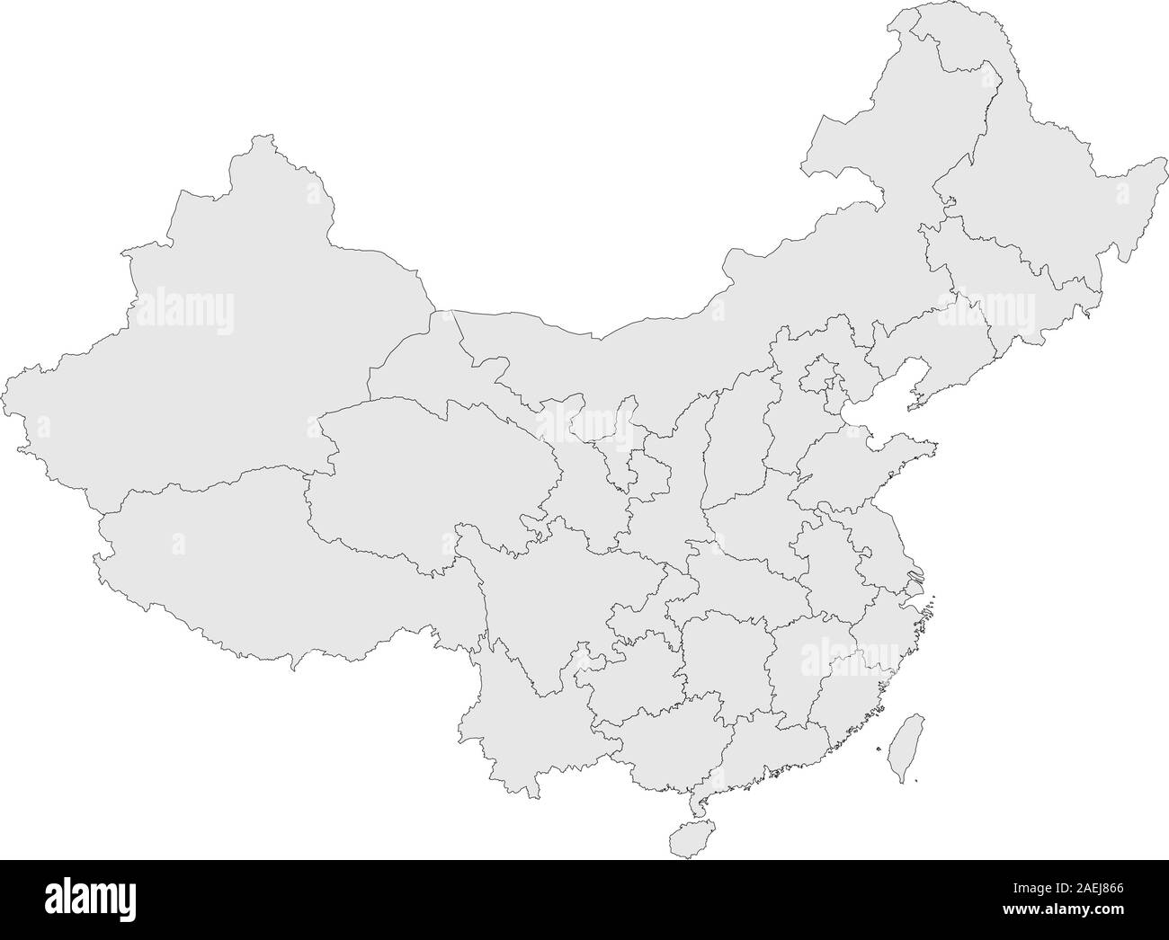 China Map Provinces Blank