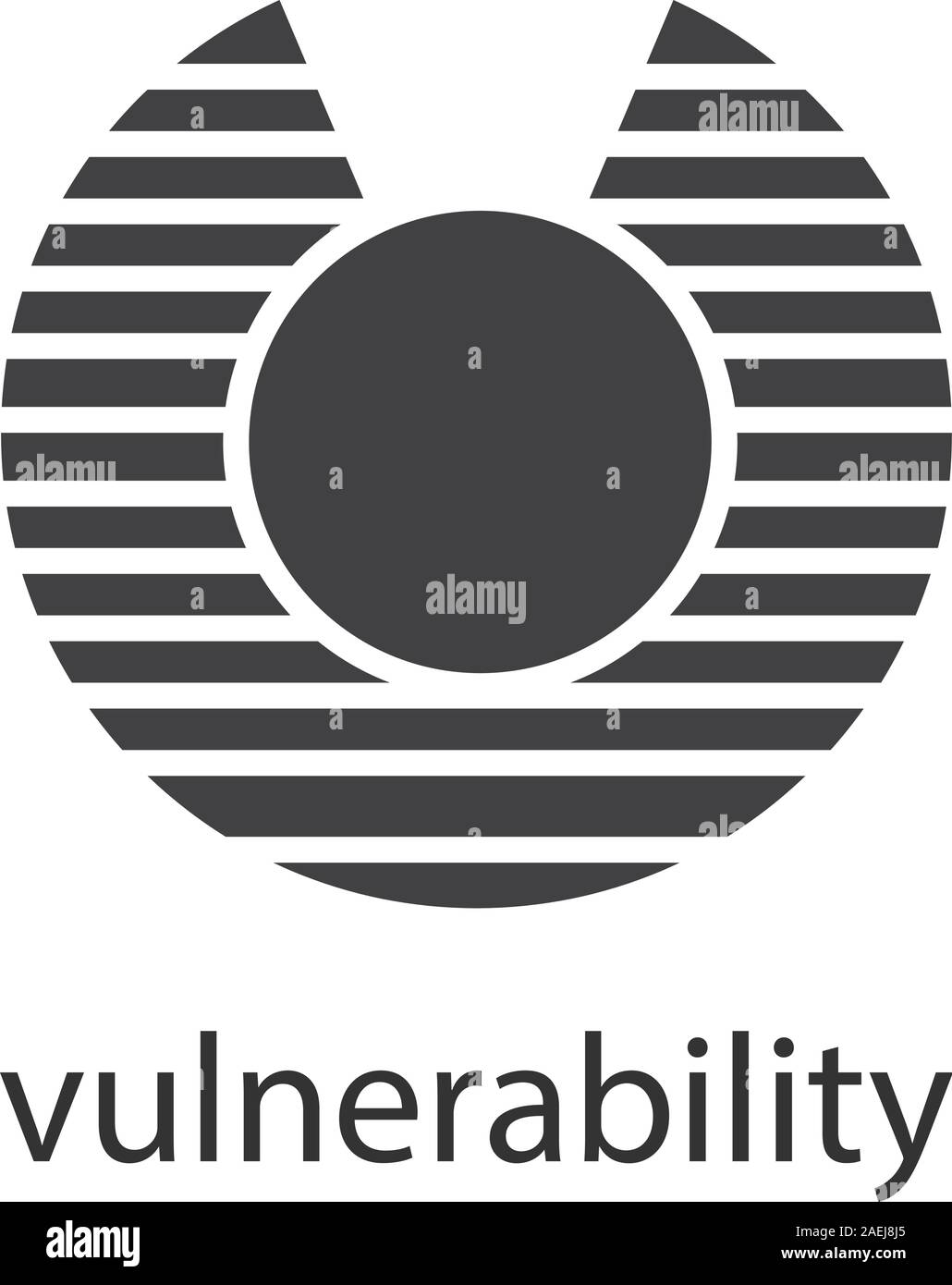 Vulnerability glyph icon. Silhouette symbol. Abstract metaphor ...