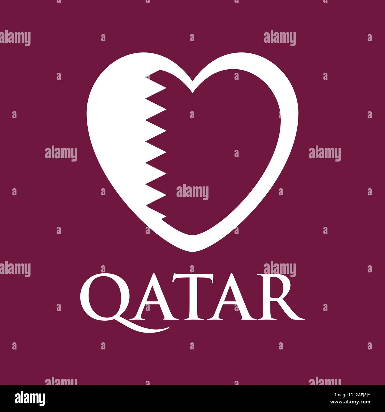 Qatar flag heart shape vector illustration. Perfect for greeting card ...