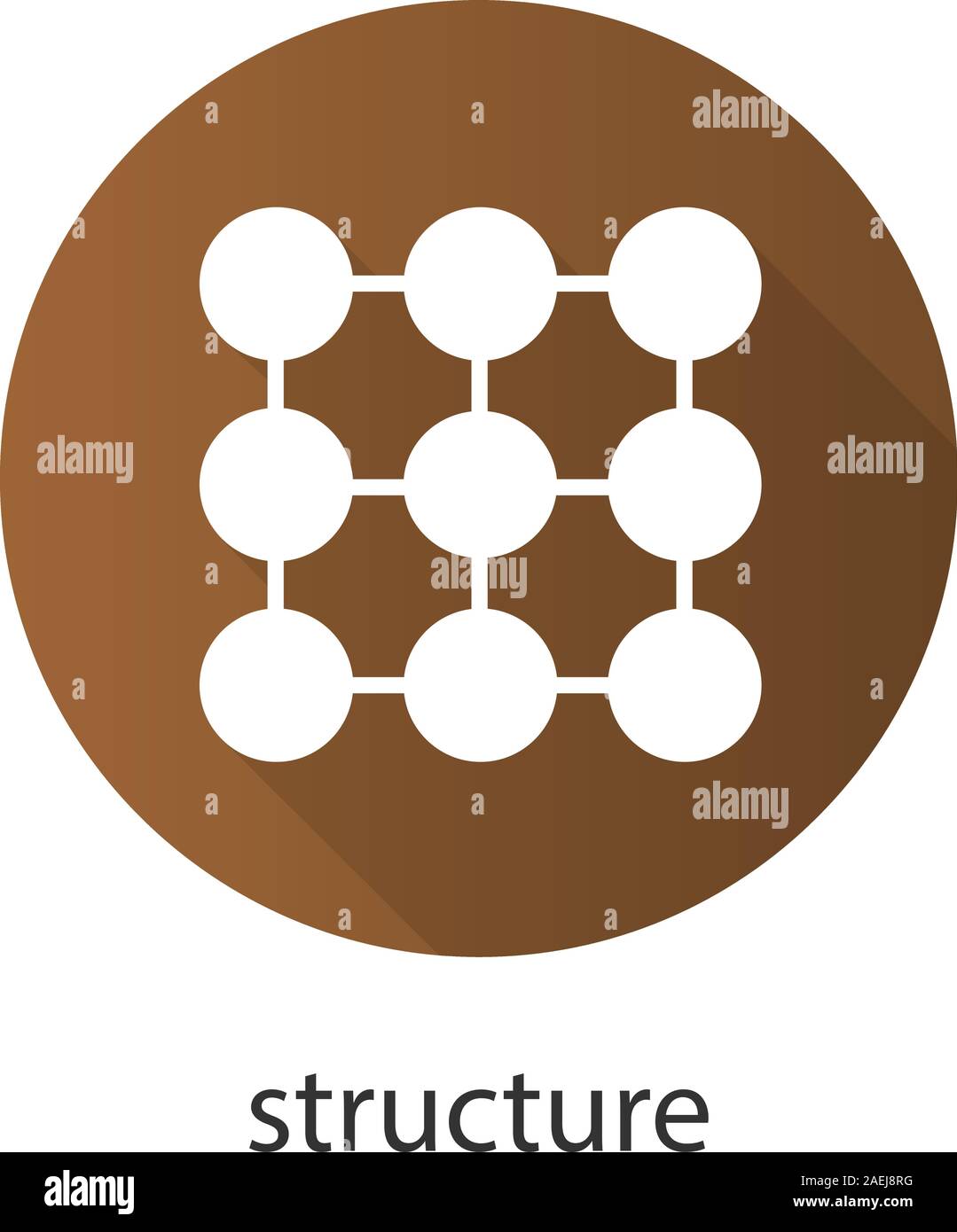 Structure flat design long shadow icon. Composition abstract metaphor ...