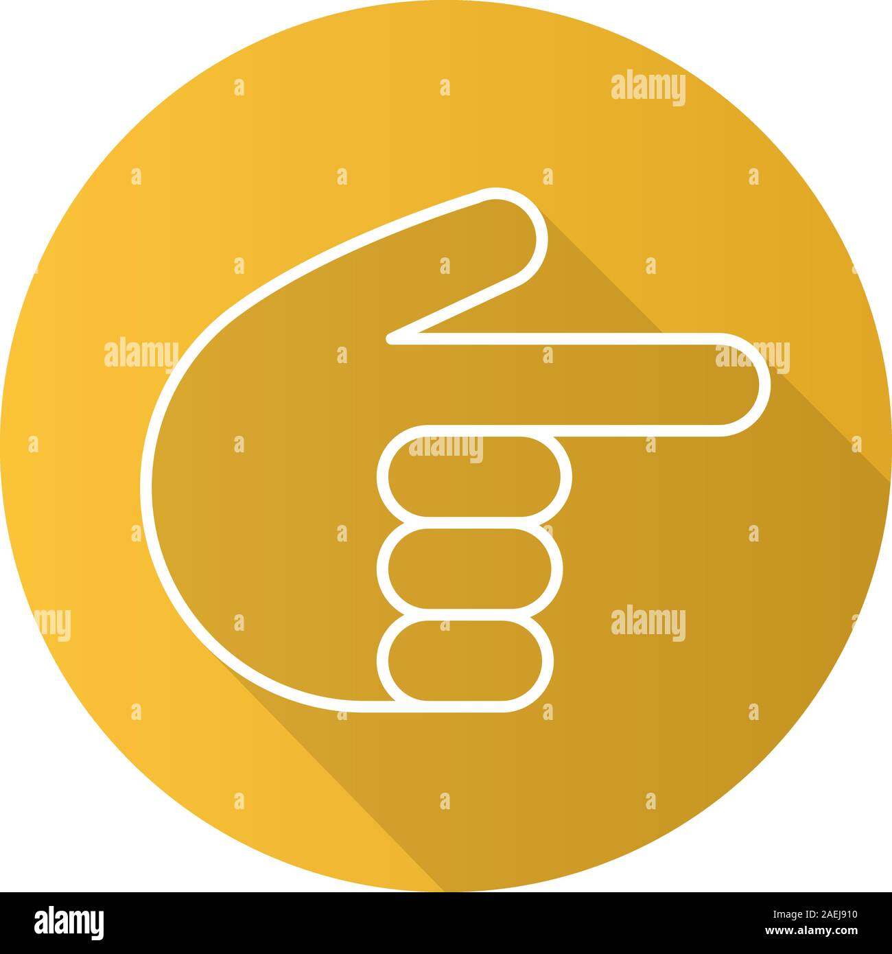 Point right hand gesture. Flat linear long shadow icon. Index finger ...