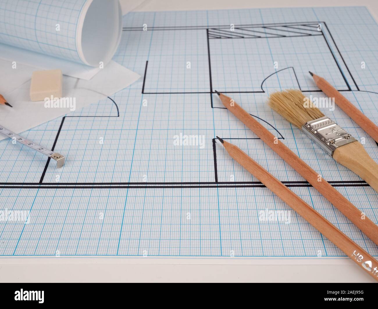 Architectural drawing pencil house plan hi-res stock photography and ...