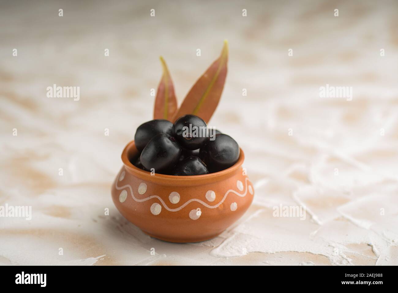 Jambolan plum or jambul or Jamun fruit, Java plum (Syzygium cumini ...