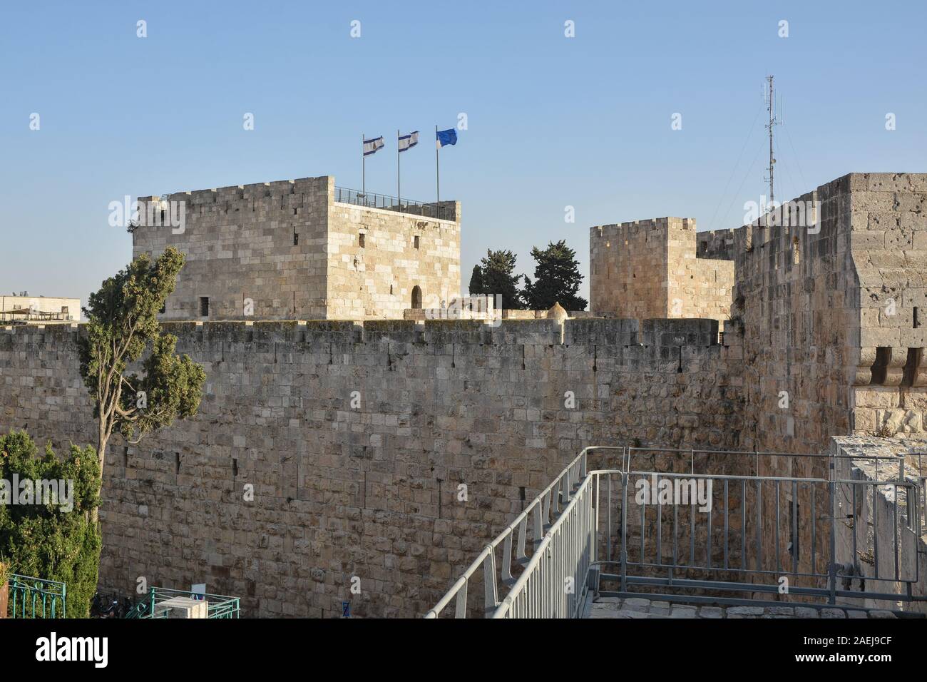 Jerusalem, the walls of the Old City. The fortress walls built by ...