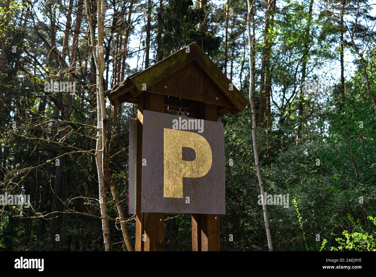 An old parking sign Stock Photo - Alamy