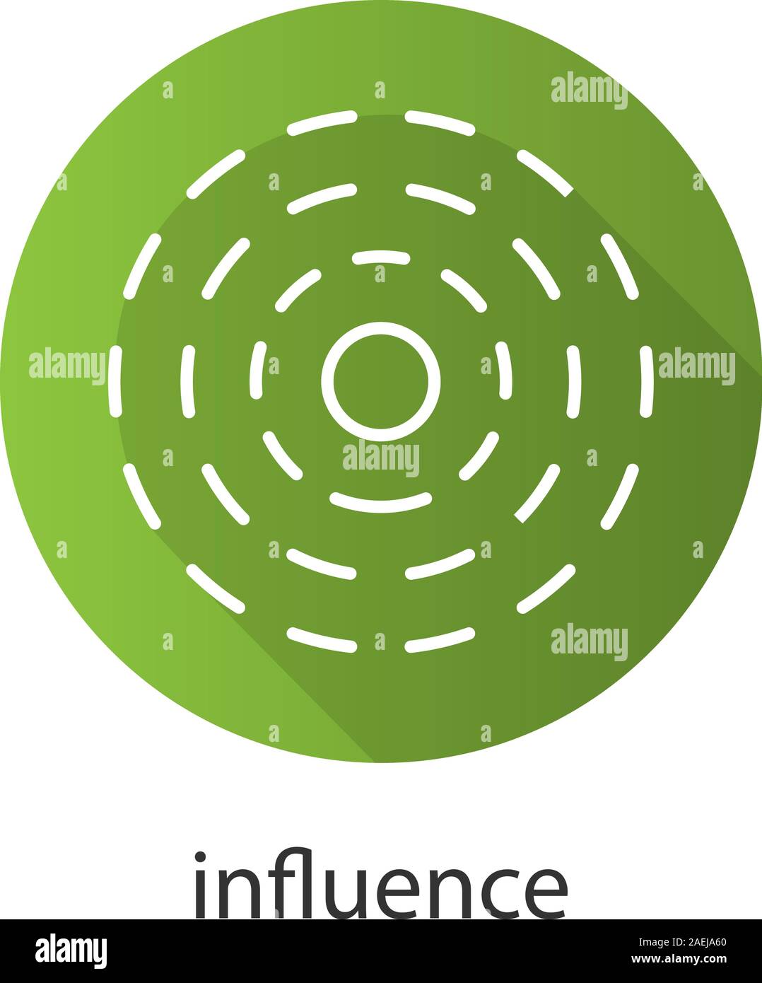 Influence flat linear long shadow icon. Vector outline symbol Stock ...