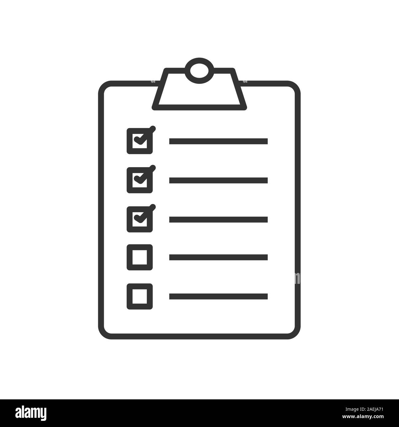 Golfer's checklist linear icon. Thin line illustration. Contour symbol ...